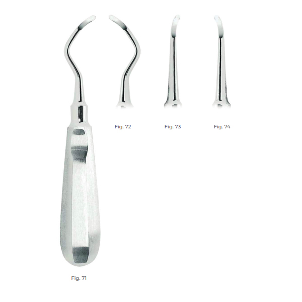 Miller-Apexo Root Elevators with stainless steel handle Fig.74