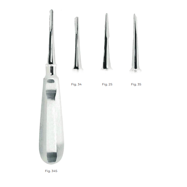 Seldin Root Elevators with stainless steel handle Fig.3S