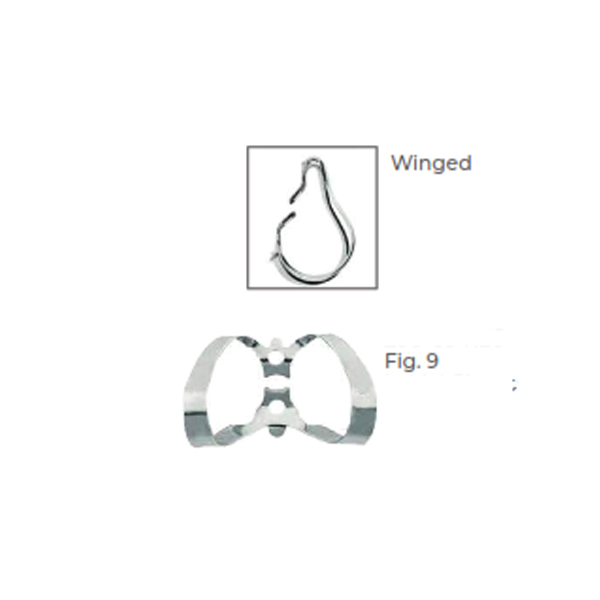 Labial clamp (Winged) Anterior Rubber Dam Clamps Fig.9